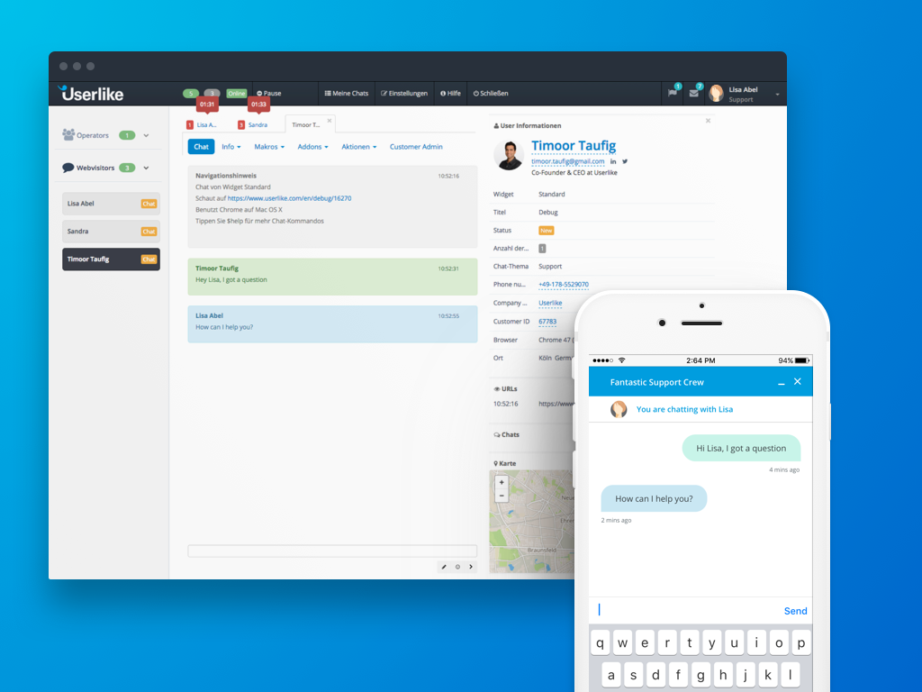 Userlike App Integration with Zendesk Support